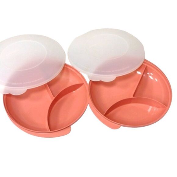 Tupperware | Kitchen | Twovintage Tupperware Rose Pink Microwavable ...